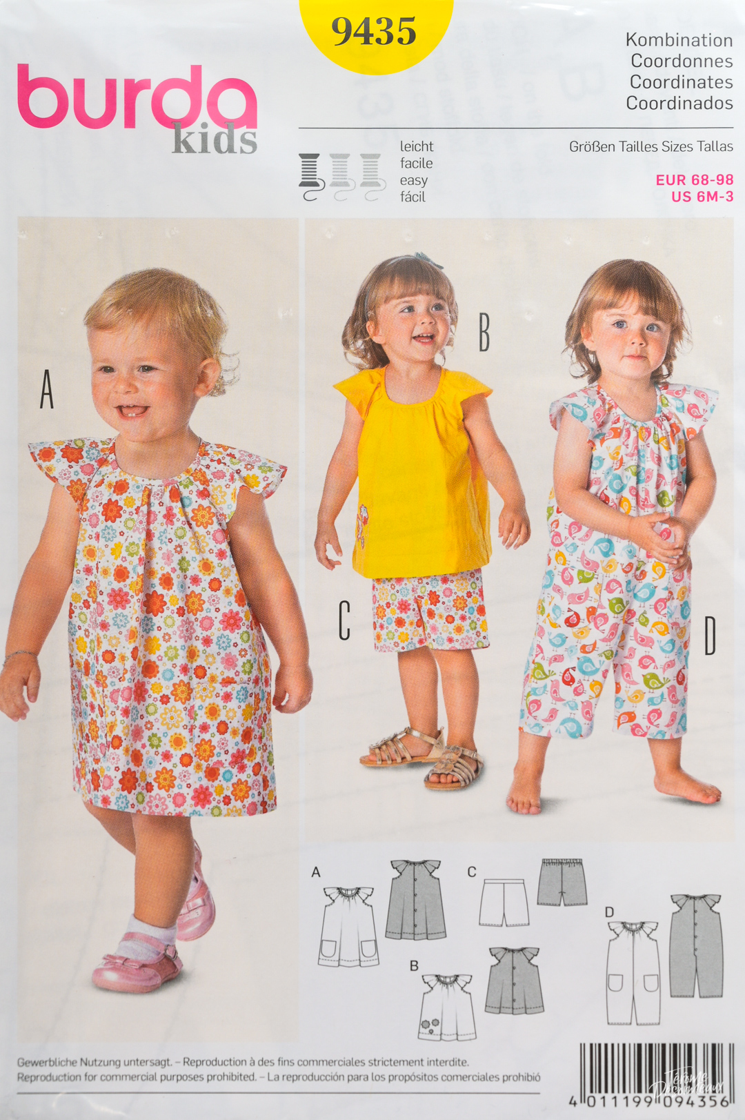 Patron de couture coordonné Burda 9435 - Maman La Fée