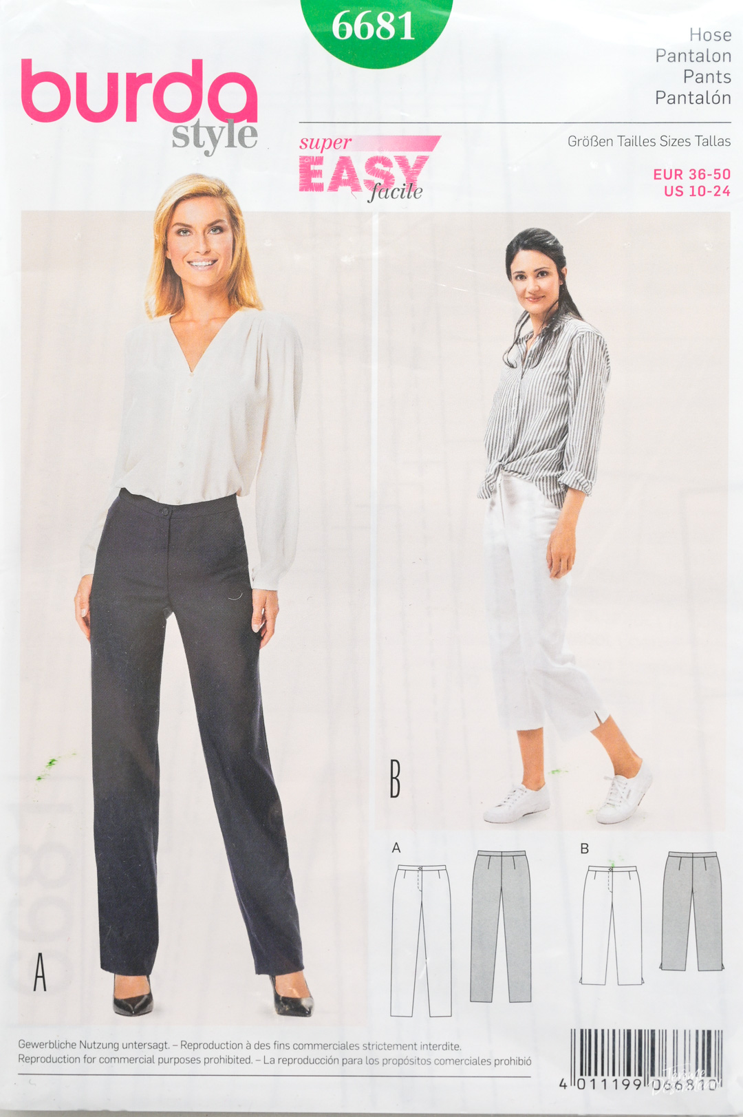 Patron de couture pantalon Burda 6681 - Maman La Fée