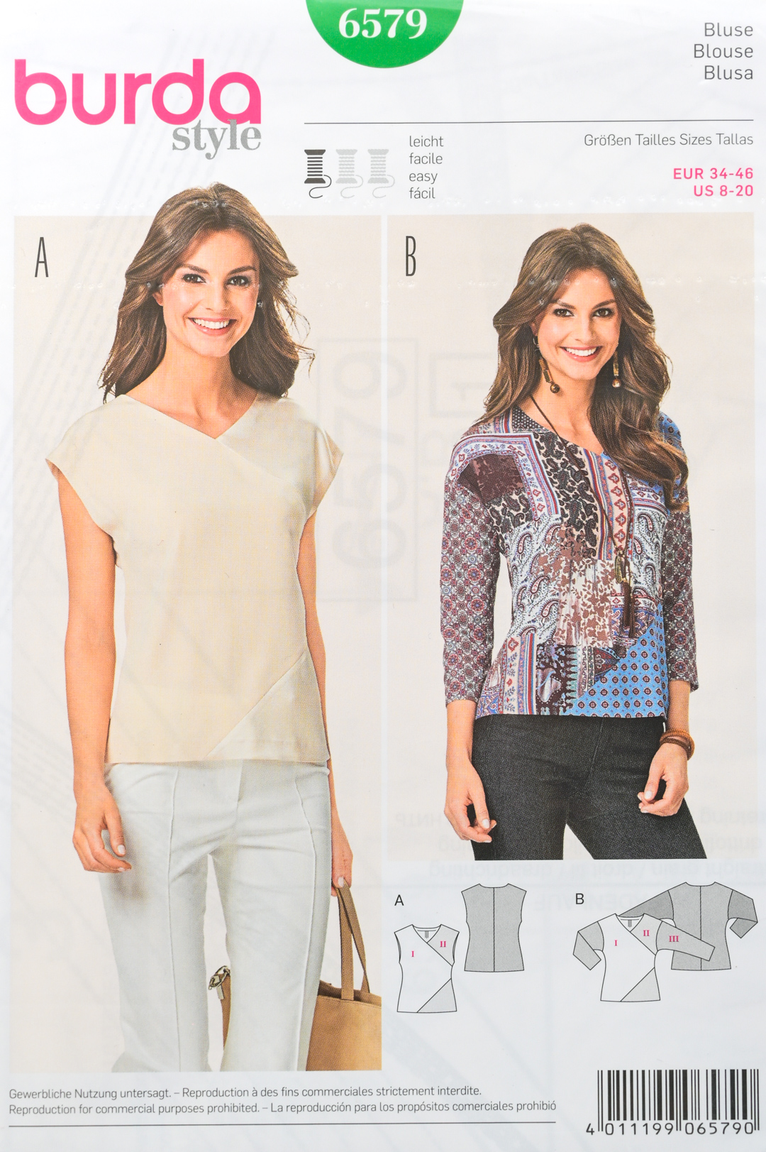 Patron de couture blouse Burda 6579 - Maman La Fée